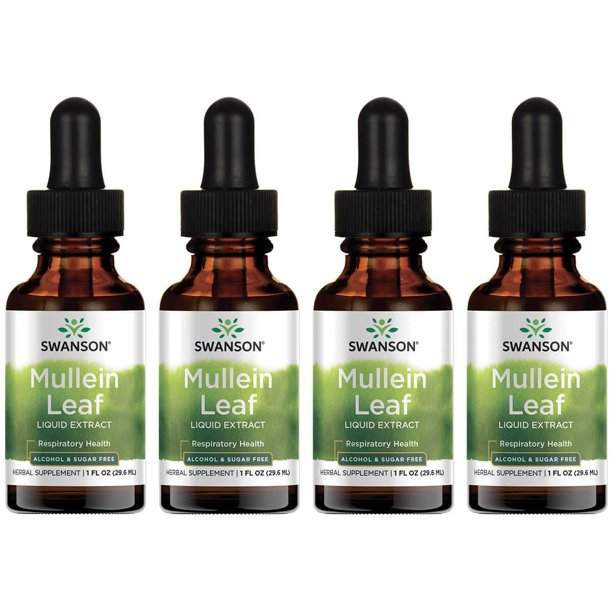 Swanson Mullein Leaf Liquid Extract - Alcohol & Sugar Free 4 Pack ...