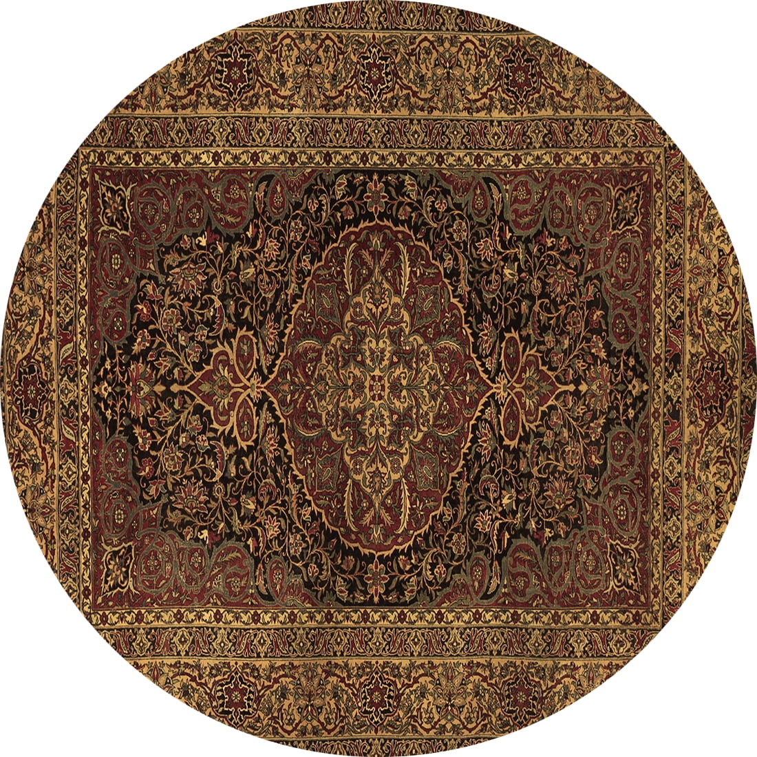 Ahgly Company Indoor Round Persian Brown Traditional Area Rugs, 8 ...