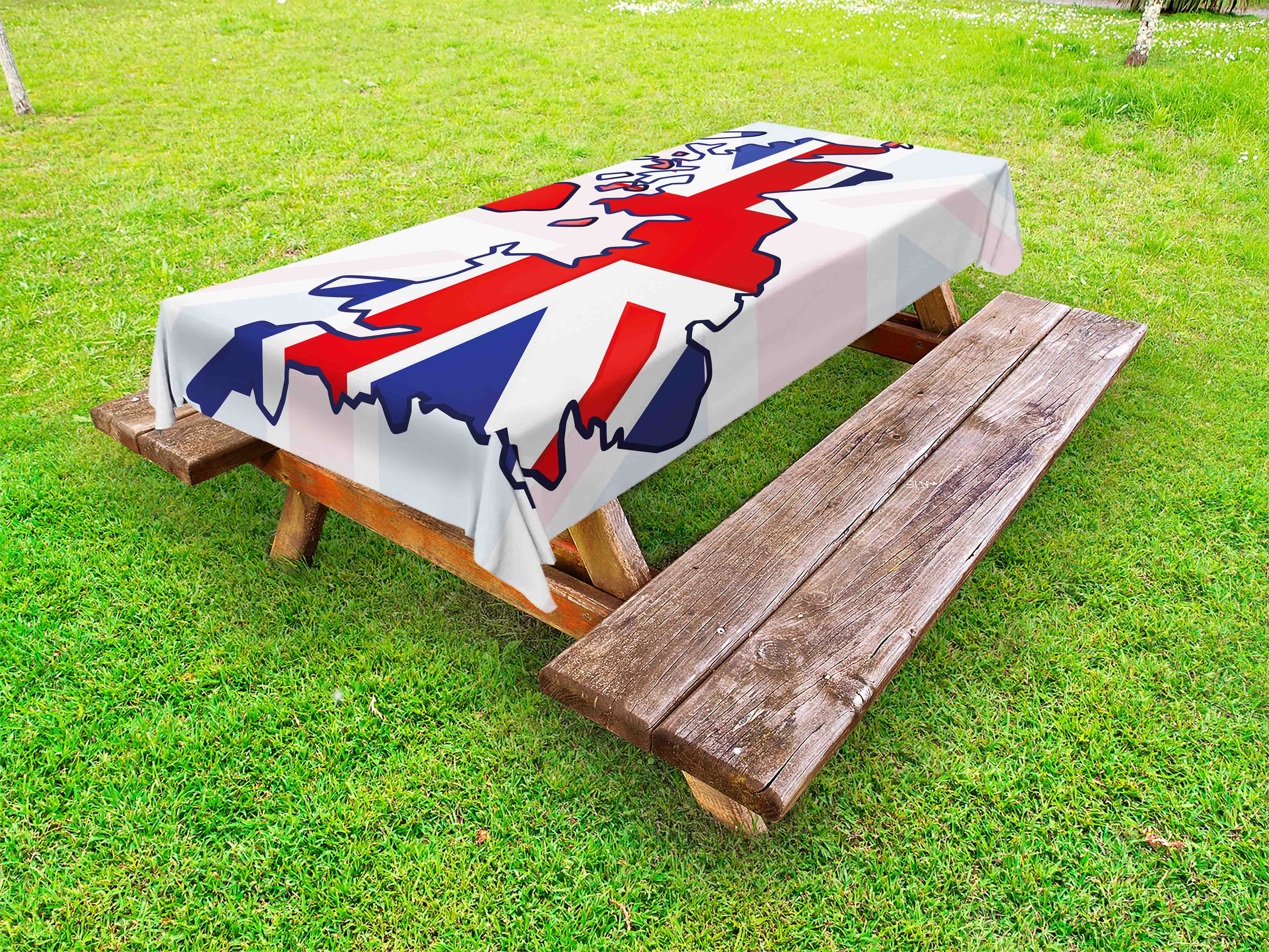 Union Jack Outdoor Tablecloth, Faded United Kingdom Flag and Country ...