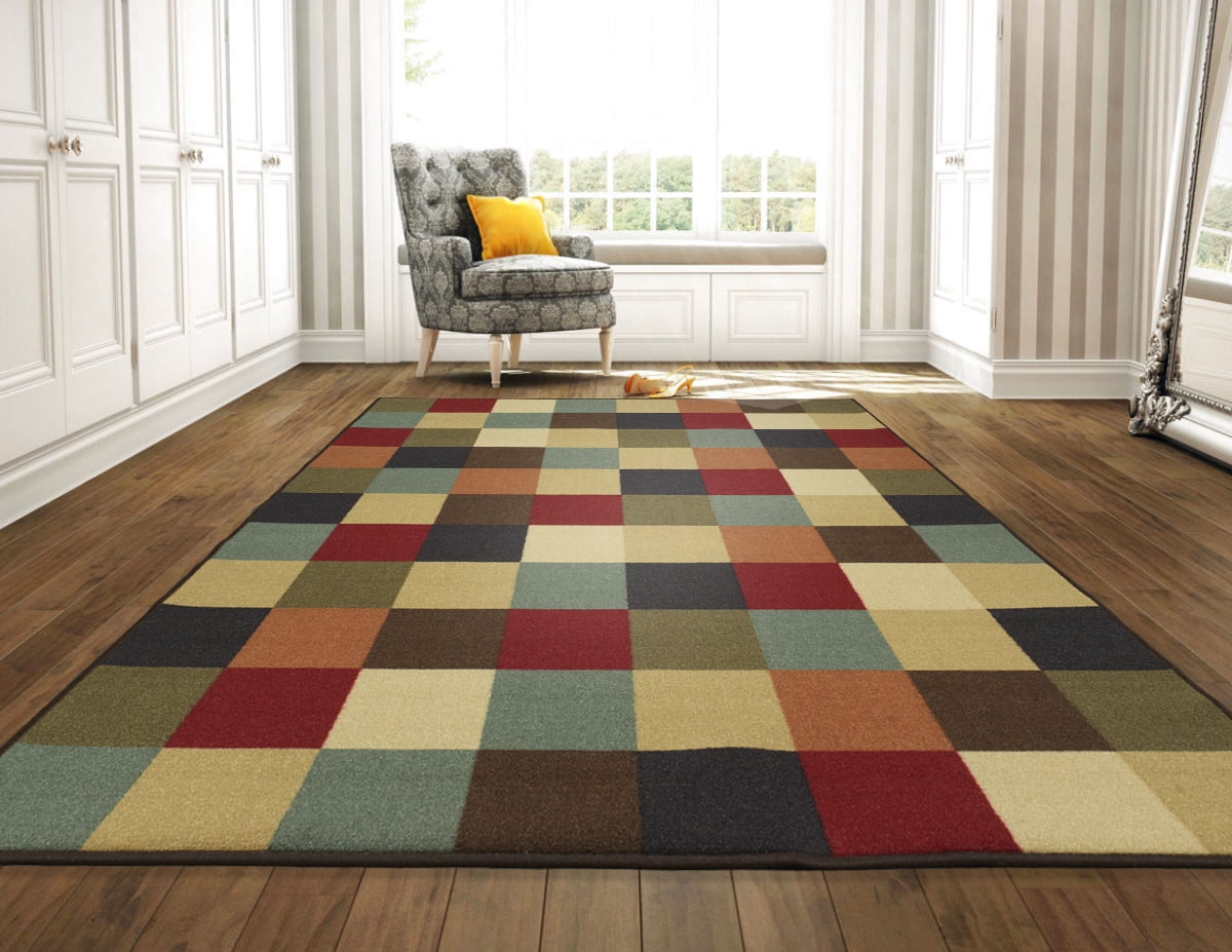 Ottomanson Ottohome Checkered Rug, Multicolor, 8'2''X9'10'' - Walmart ...