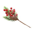 4 Pcs Red Berries Pine Cones for Crafts - Evergreen Artificial Pine ...