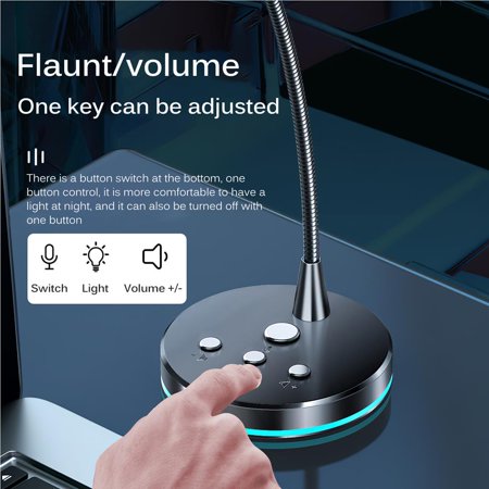 Desktop Microphone USB Omnidirectional Gooseneck Mike With Colorful ...
