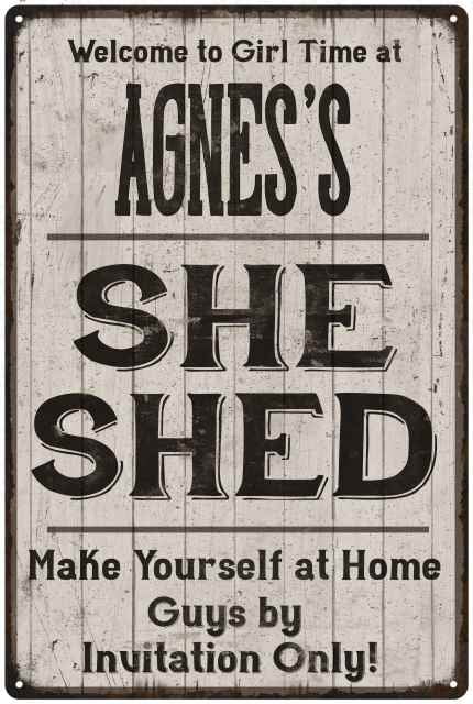 AGNES'S She Shed signGift Lady Cave Gift 8x12 Metal Sign 108120082220 ...