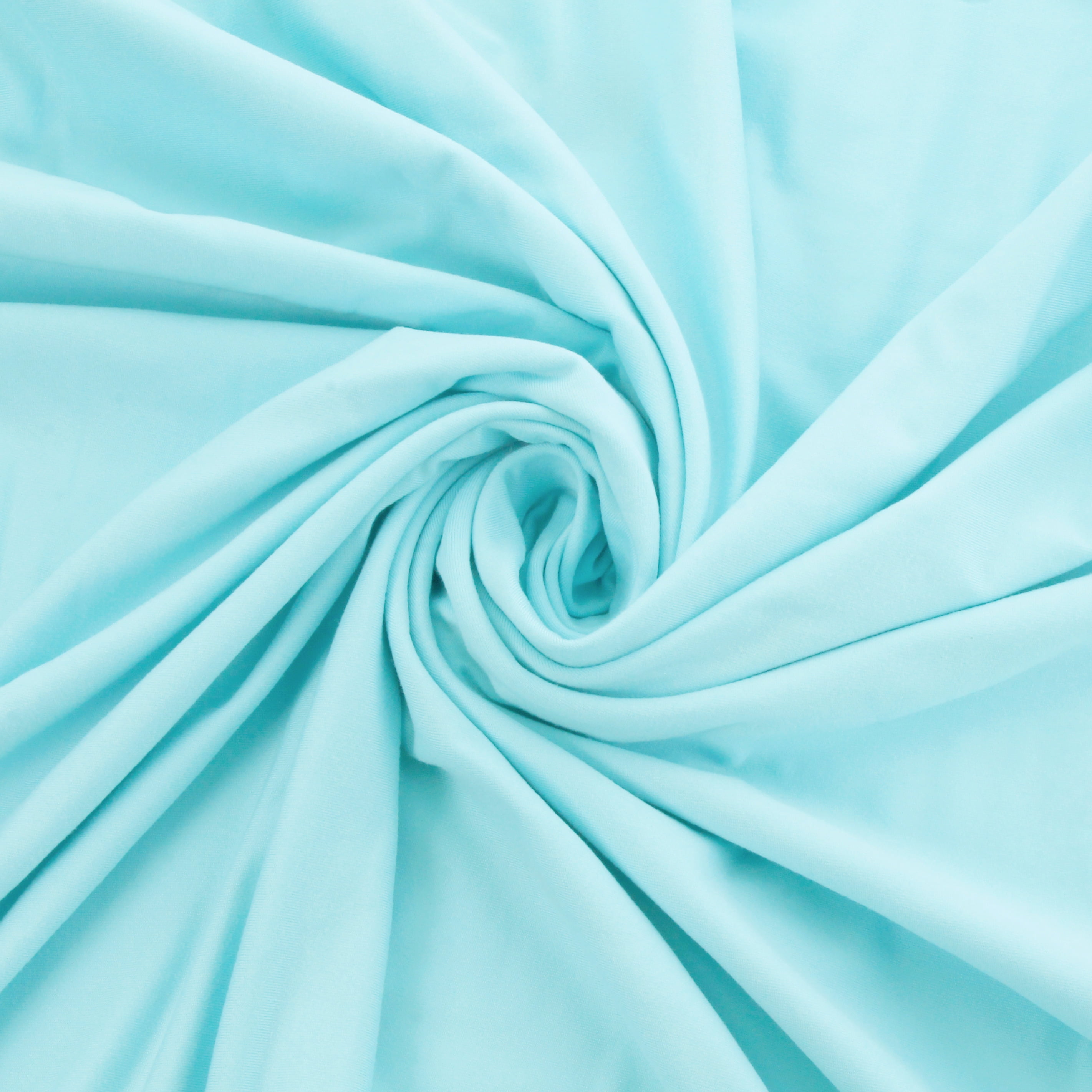 Solid DBP Fabric - Double Brushed Polyester 4 Way Stretch - Aqua - 1 ...