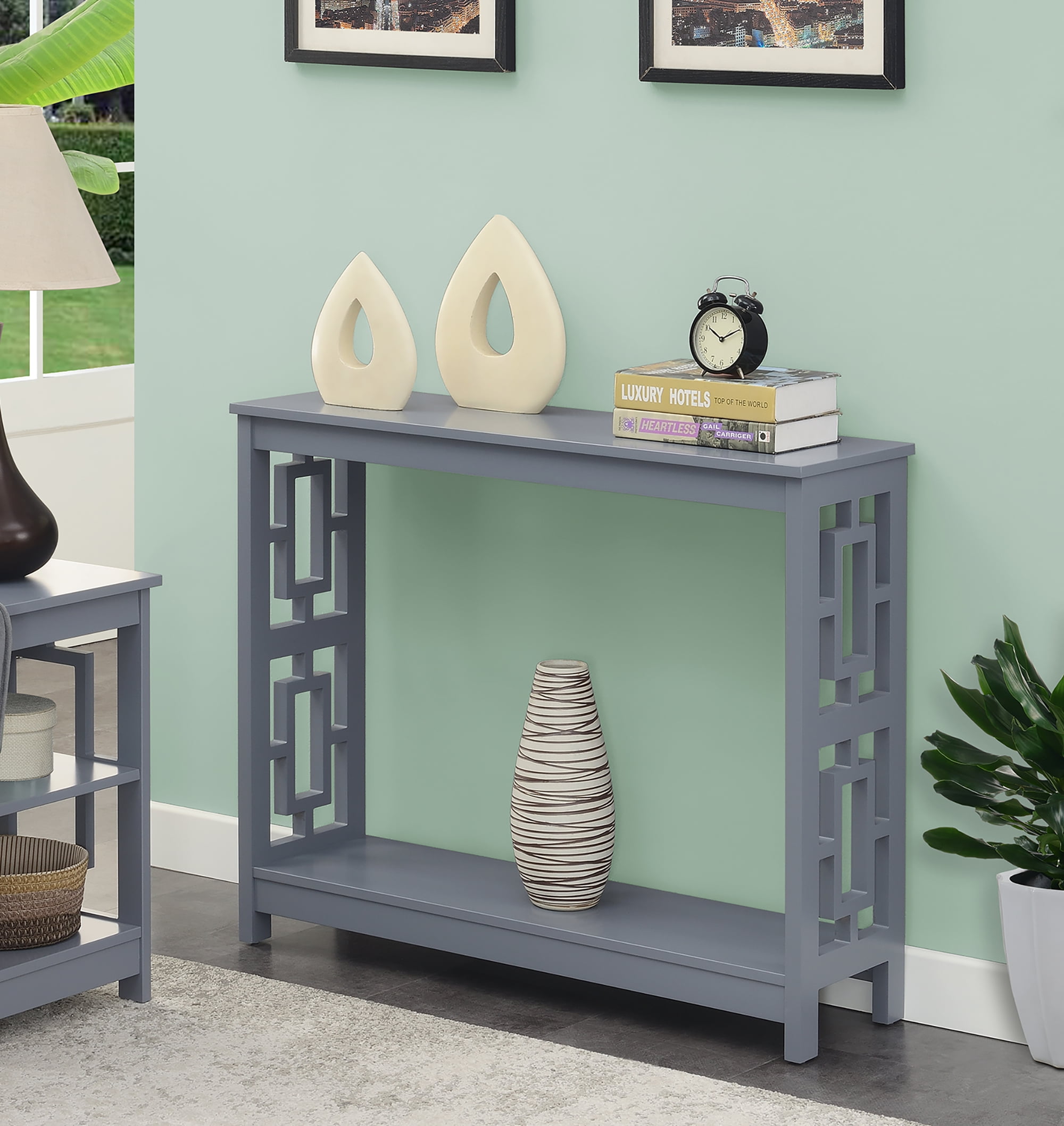 Convenience Concepts Town Square Console Table, Gray - Walmart.com