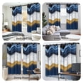 Blue and Gold Marble Pattern Blackout Curtains,Triple Weaved Fabric ...