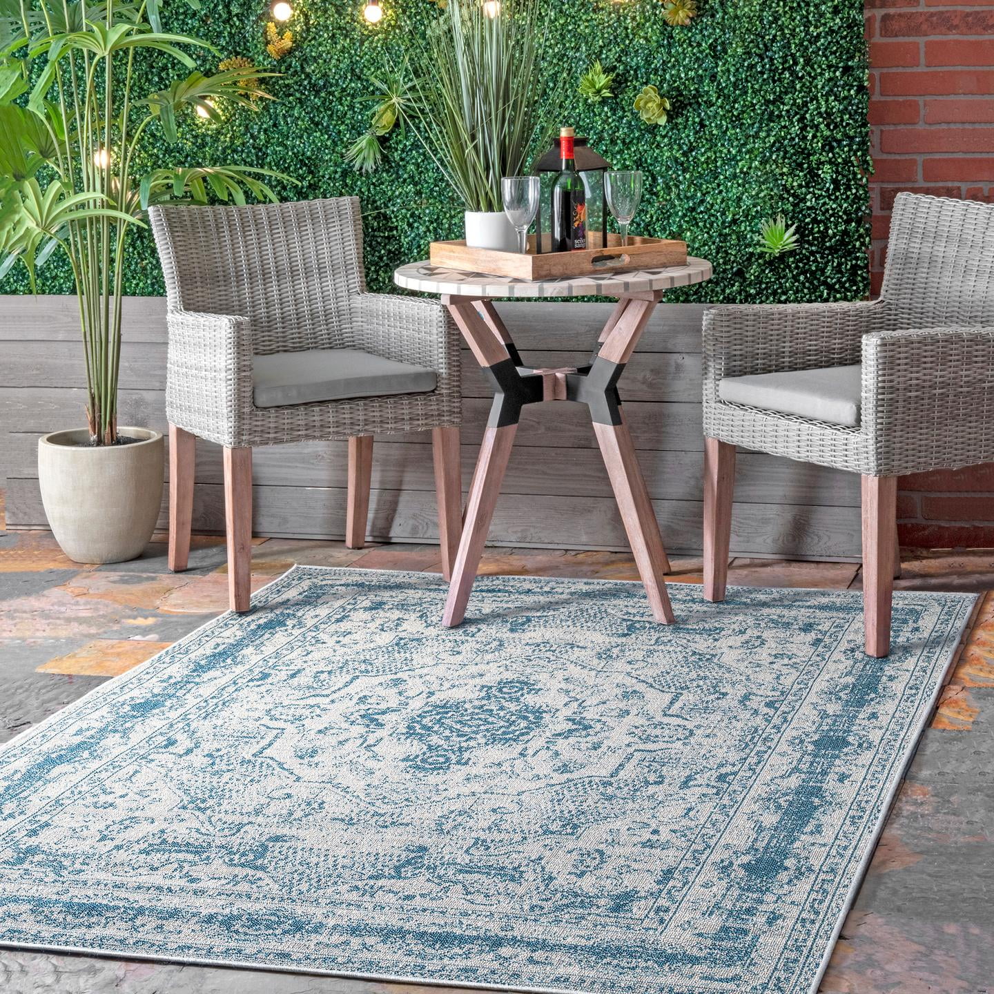 nuLOOM Elora Vintage Medallion Outdoor Area Rug or Runner - Walmart.com
