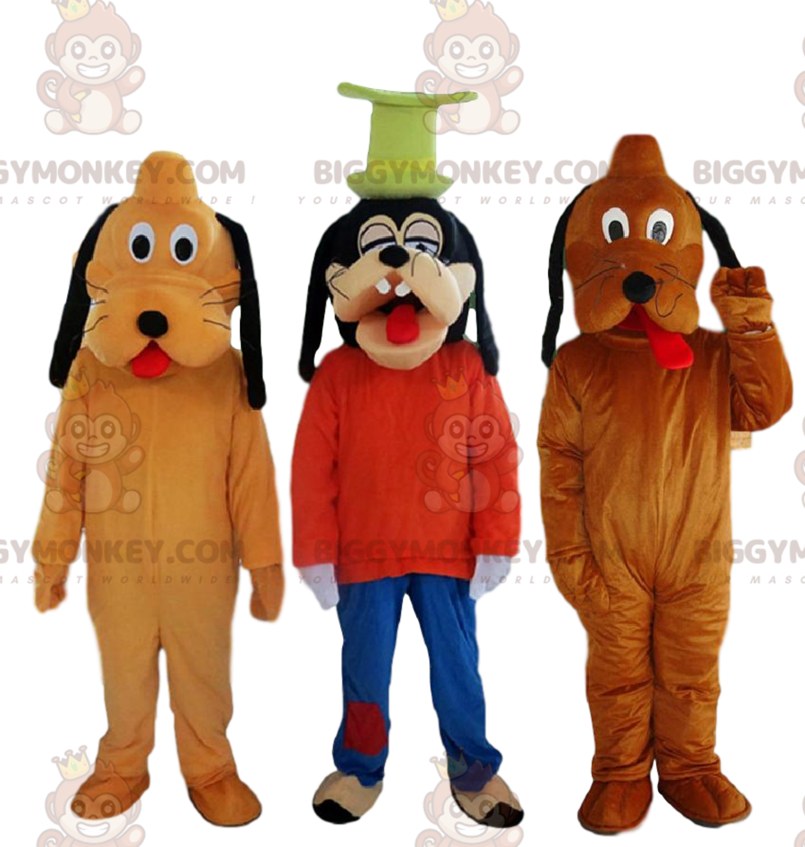 BIGGYMONKEY™s Mascot, 2 Pluto Dogs and a Disney Goofy BIGGYMONKEY ...