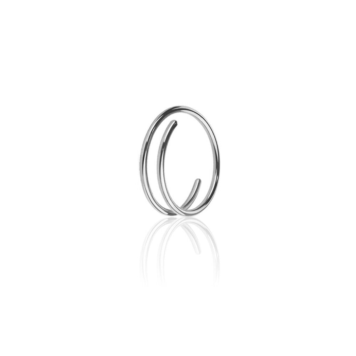 Double Hoop Ring for Single Piercing Hoop Surgical steel Annealed Twist ...
