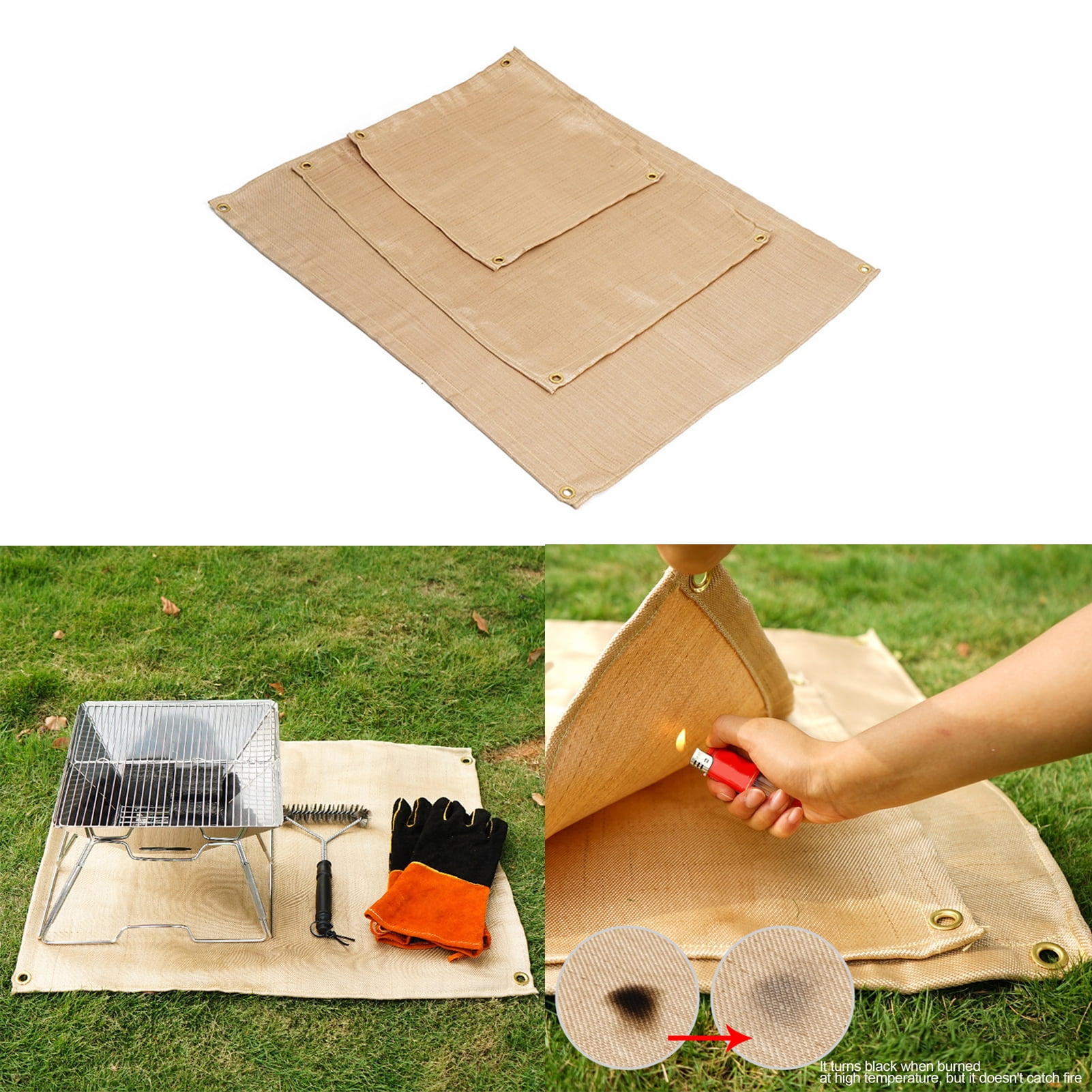 Cheers.US Fire Pit Mat Patio Fire Pit Pad Fireproof Mat Deck Protector ...