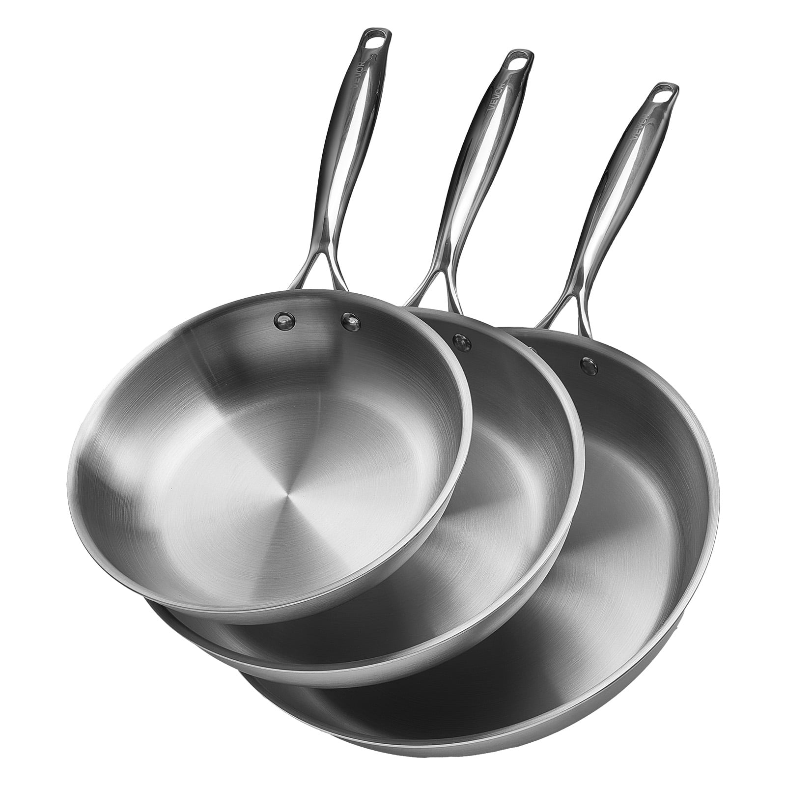 Click here for Vevor Triply Stainless Steel Frying Pan 3 Pcs Skil... prices