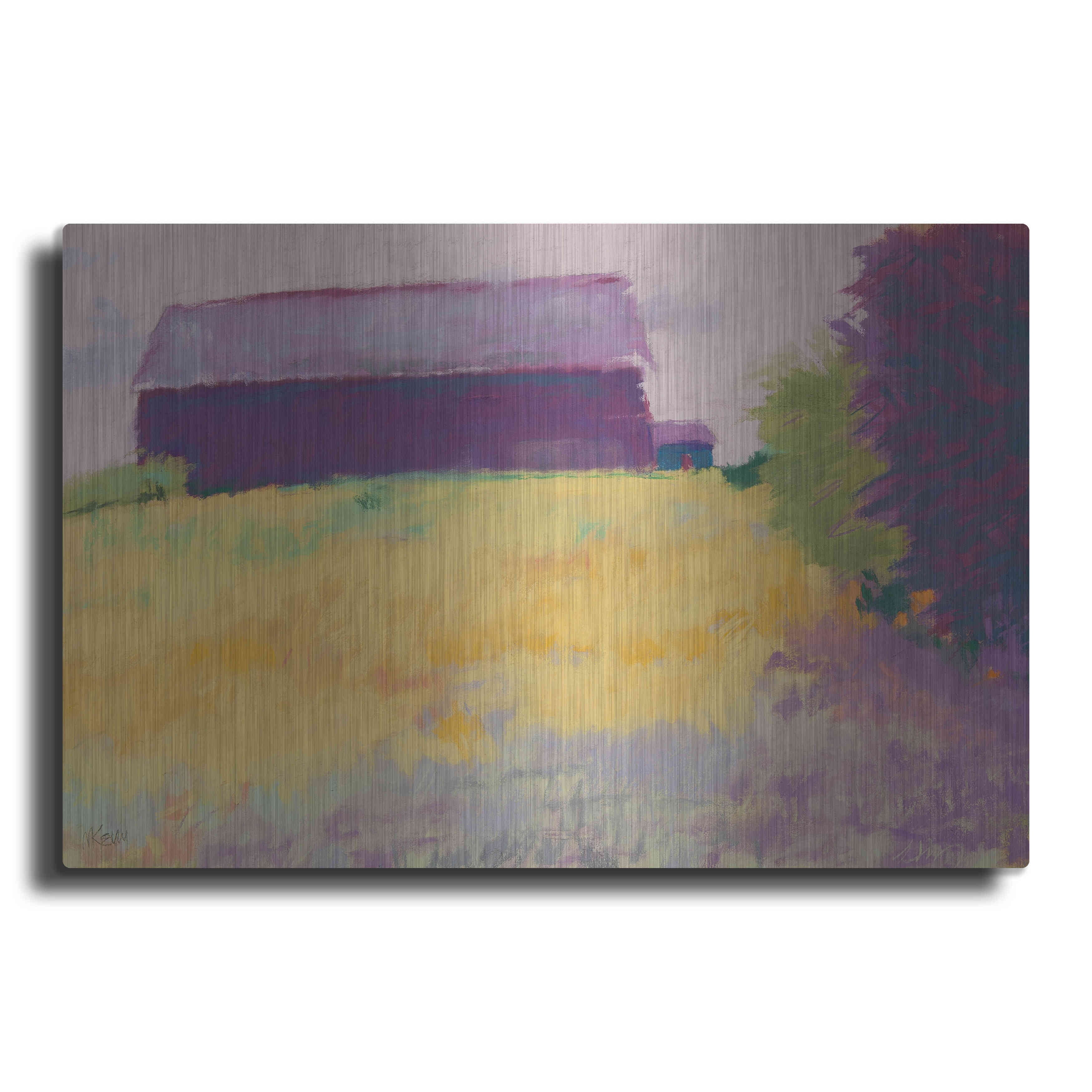 Luxe Metal Art 'Wheat Field' by Mike Kelly, Metal Wall Art, 24"x16 ...
