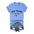 America 250 Shirt Women Women's V Neck Anniversary Letter Print Short ...