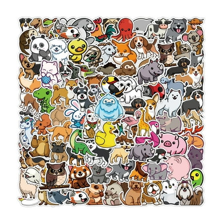 licenbar 100Pcs Cute Animal Stickers,Vinyl Waterproof Stickers for ...