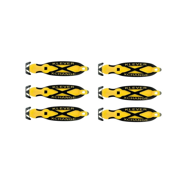 Pack 6 cutters Klever X-Change KCJ-XC-20Y seguridad amarillo | Walmart ...