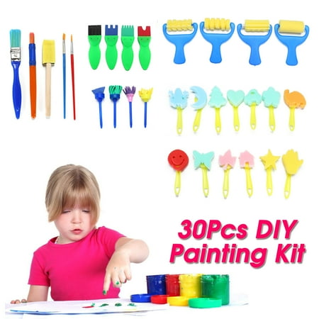 30Pcs Children's Painting Tools Kids Graffiti Water Drawing Set Roller ...
