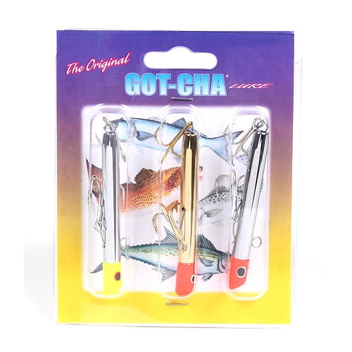 Got-Cha Mylar 1600 and 1700 Series Plug Fishing Lure Set, Silver and ...