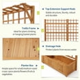 71" Raised Garden Bed with Trellis, Wood Planter Container with Hanging ...
