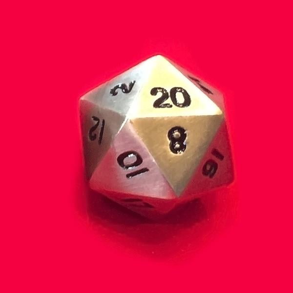 legendary gold metal d20 dice - single 20 sided rpg dice - Walmart.com ...