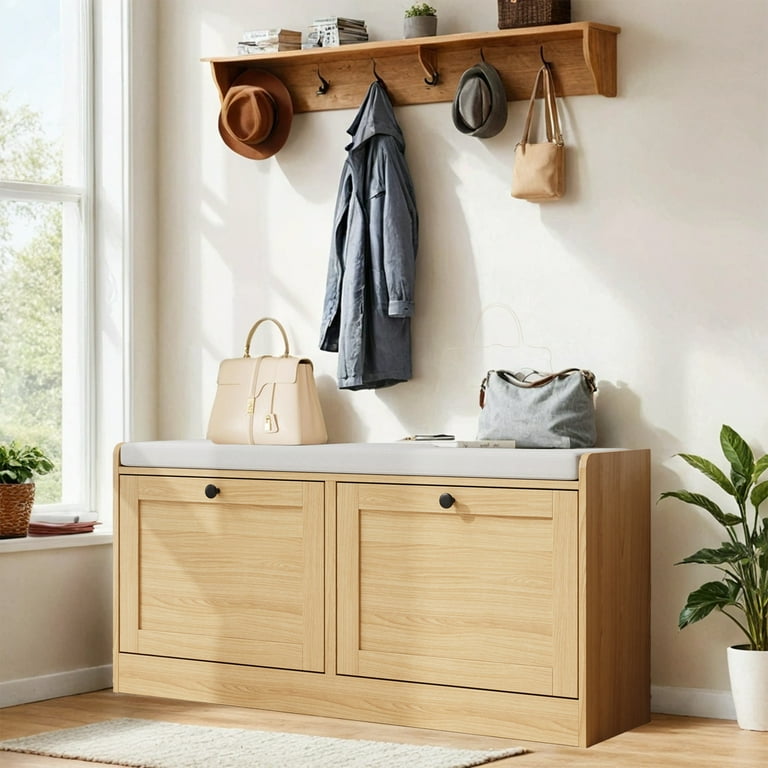 Entryway Bench With Storage Drawers