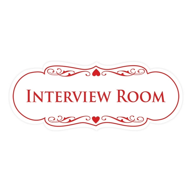 Signs ByLITA Designer Interview Room Sign (White/Red) - Small - Walmart.com