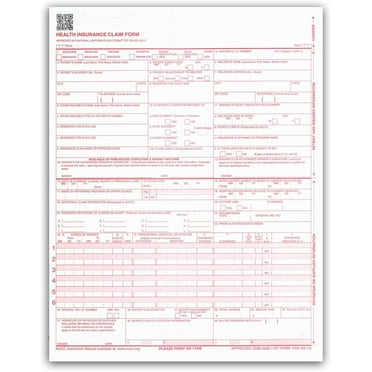 TOPS CMS-15000 Health Insurance Claim Forms, 250 Pack - Walmart.com