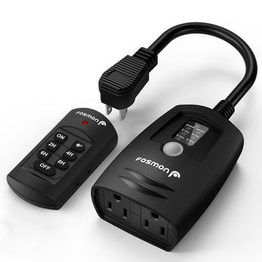 Heavy Duty Waterproof Outdoor Timer Outlet with Grounded Plug, 24 Hour ...