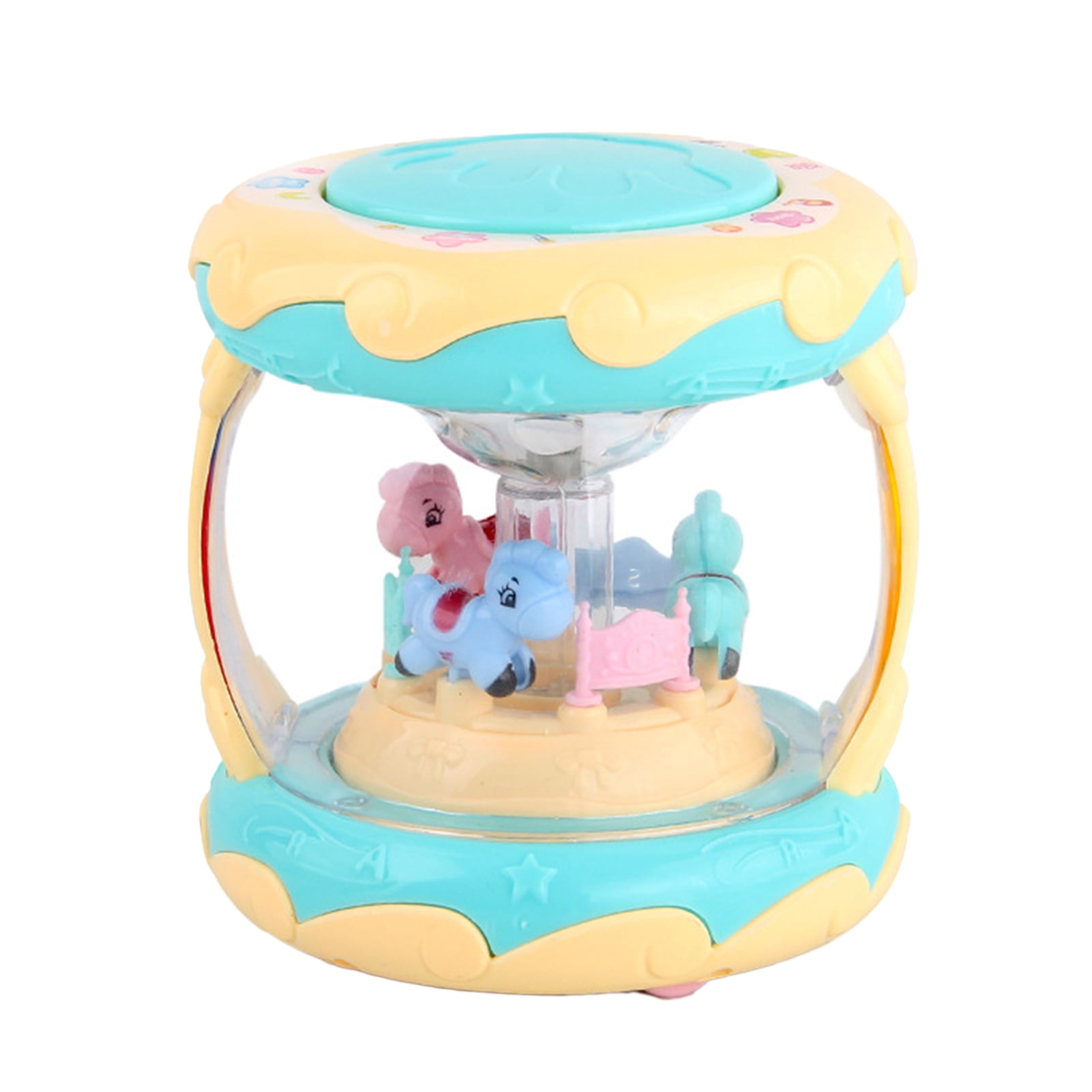 Warkul Baby Hand Drum Merry-go-round Toys, 3D Projection Light, Music ...