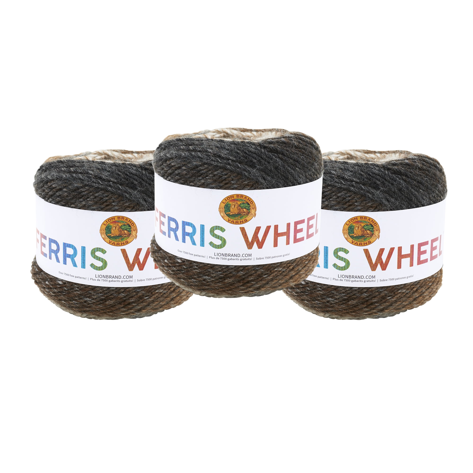 Lion Brand Yarn Ferris Wheel Morning Java Self-Striping Cake Medium ...