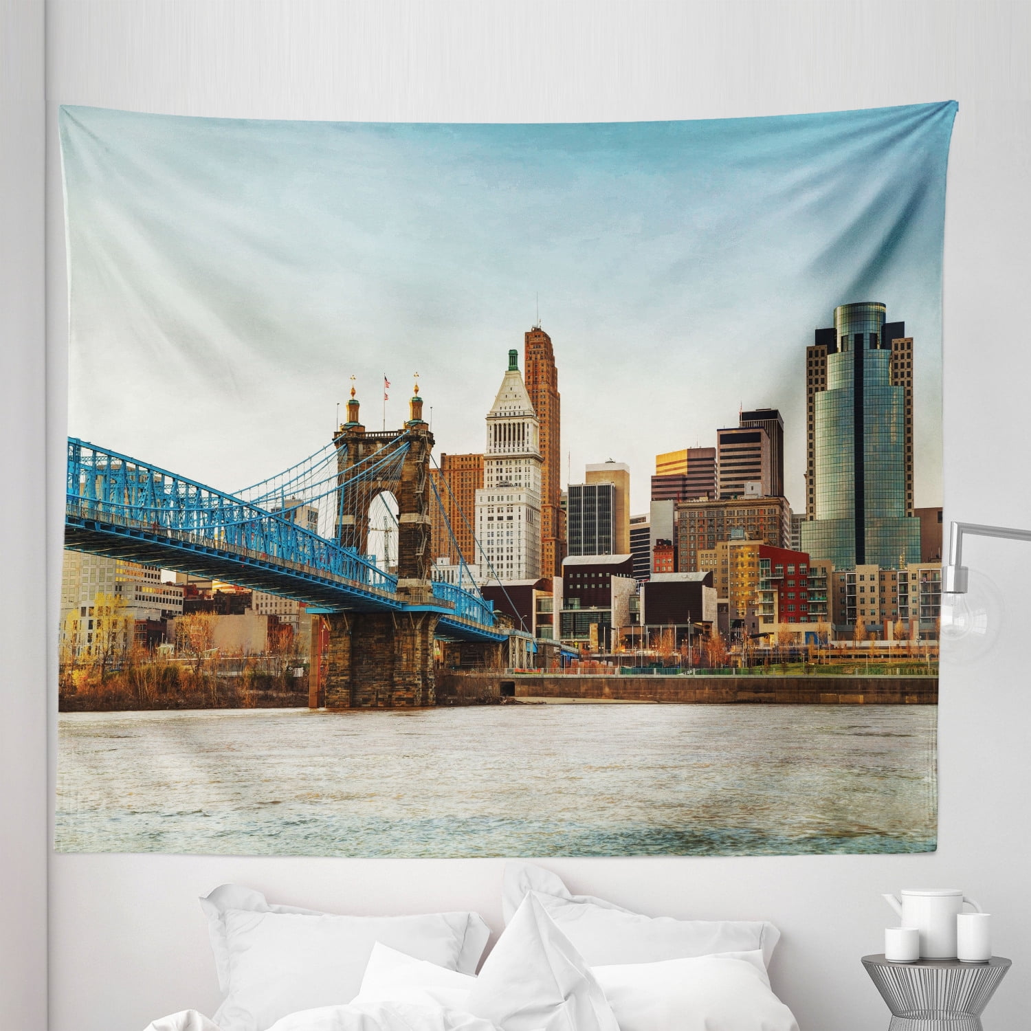 Cincinnati Tapestry, Painting Like Picture Citylife Evening Panoramic ...