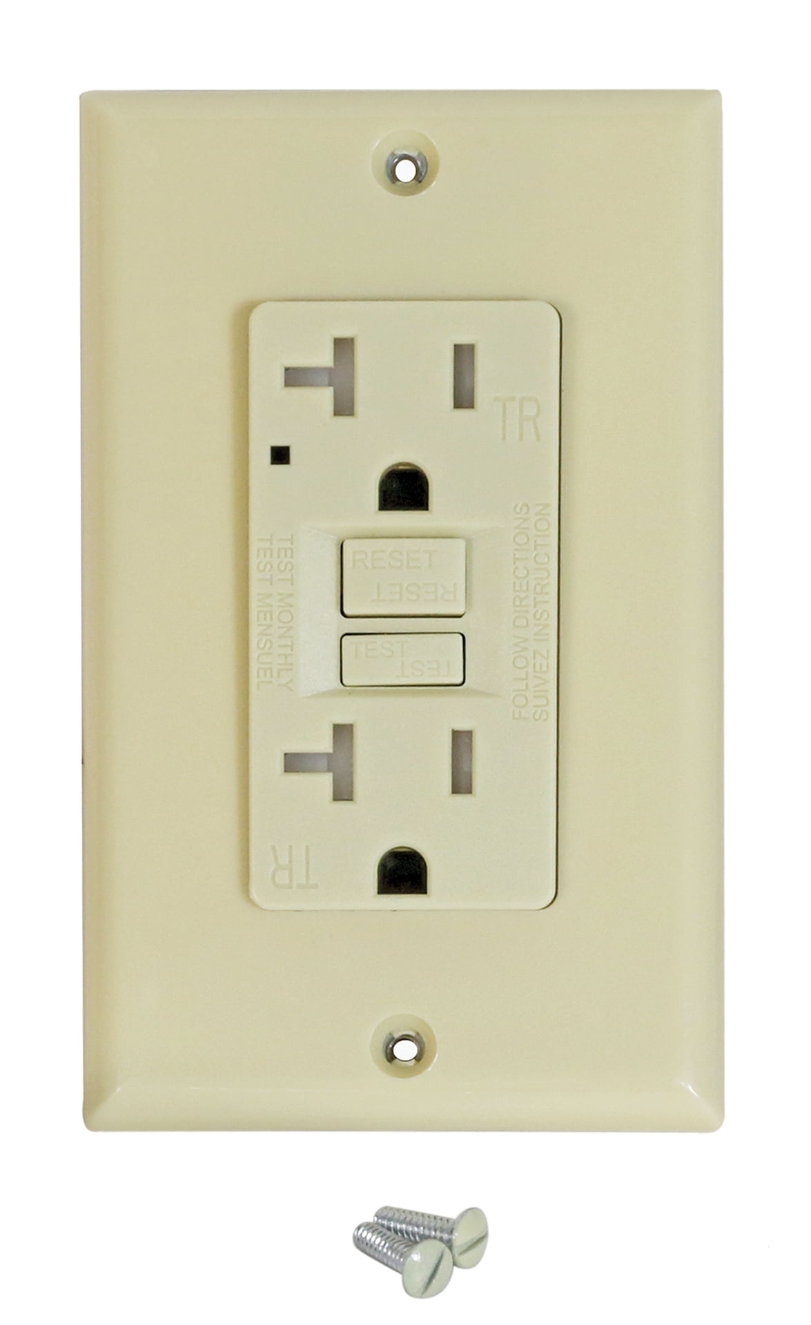 Bright Way GFCI20IV 20 Amp Ivory Tamper Resistant GFCI Outlet - Walmart.com