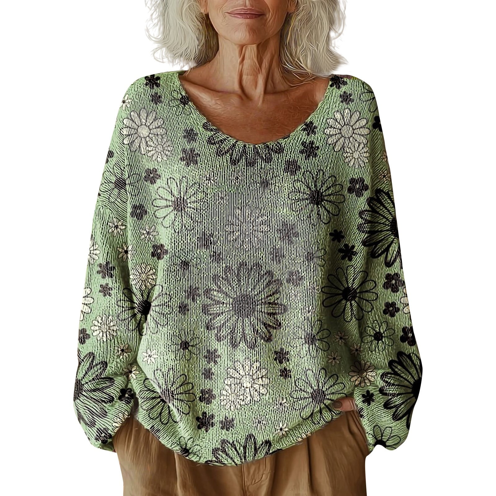 Click here for Breezora Vintage Pattern Printed Casual Pullover S... prices