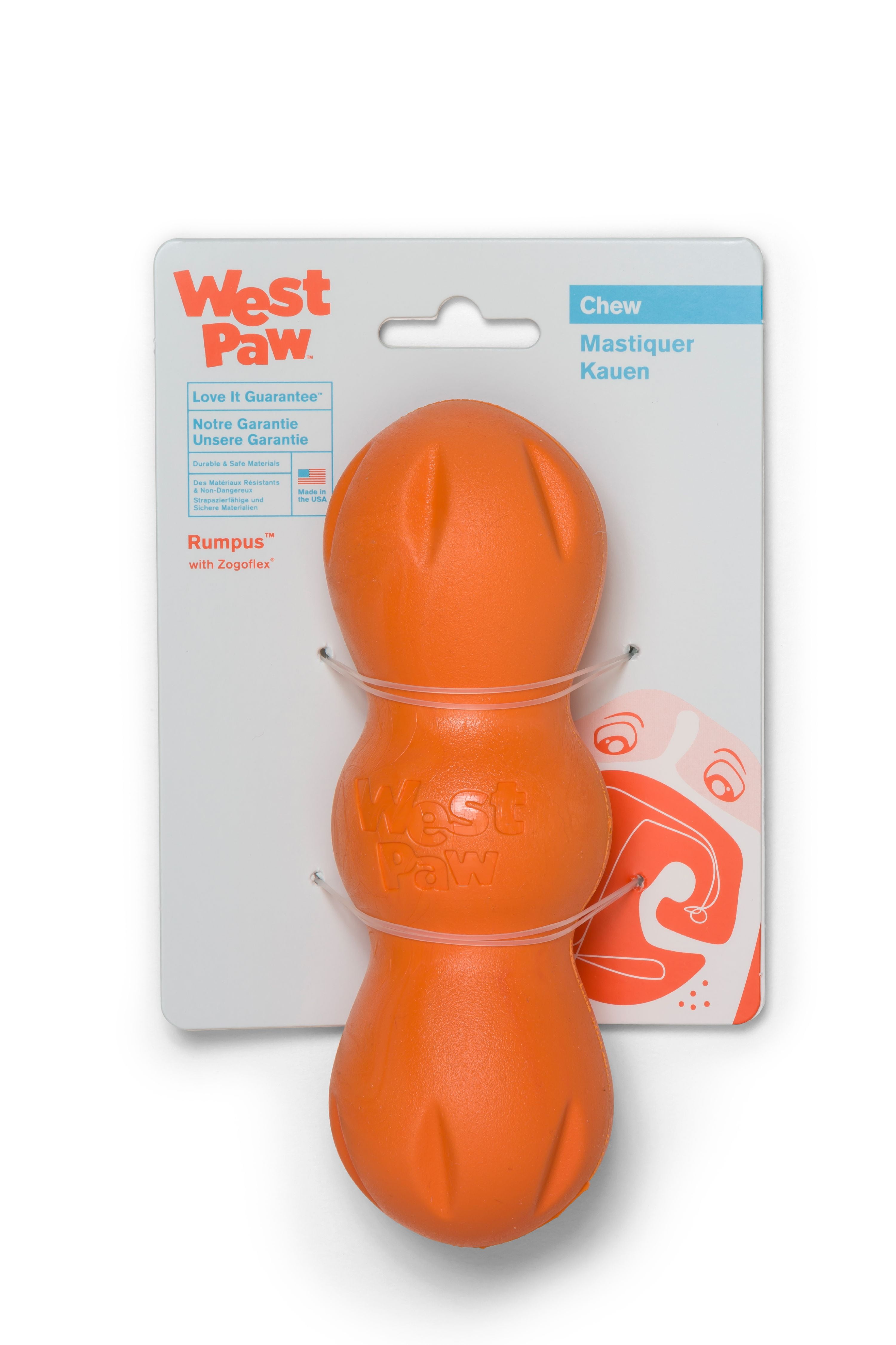 West Paw Zogoflex Rumpus Medium 6.25" Dog Toy Tangerine - Walmart.com