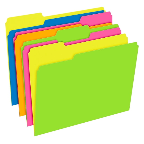 Pendaflex Glow Twisted 3-Tab File Folder Letter Size Multicolor 40526 ...