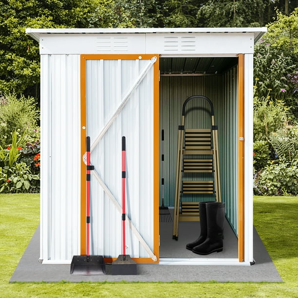ZPL 5FT x 3FT Outdoor Storage Shed, Metal Garden Shed with Single ...