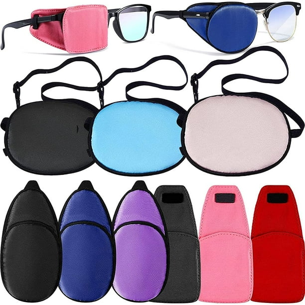 NETSENG9 Pieces of Silk Eye Patch Set Single Eye Patches Over Glasses ...