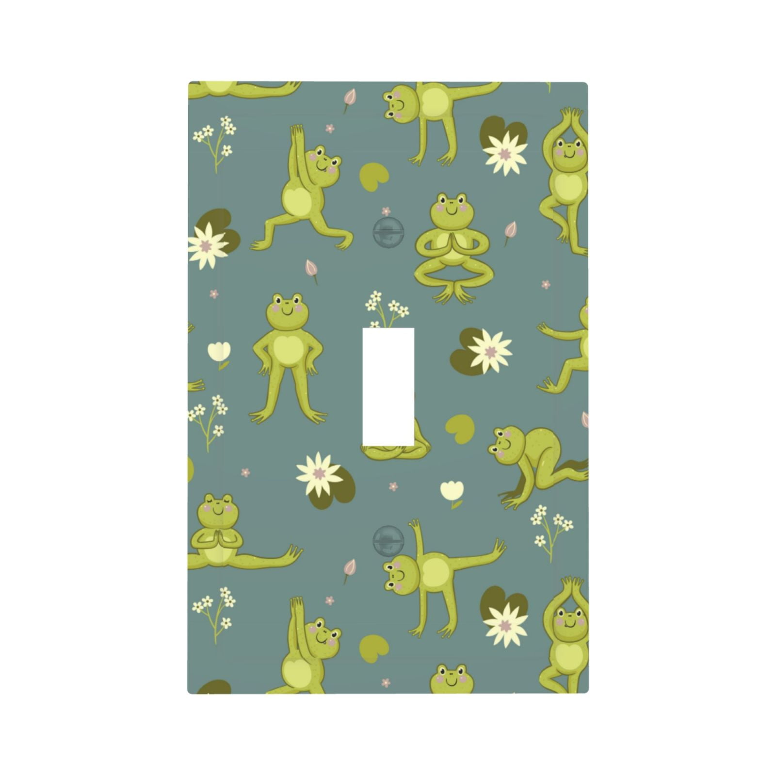 DouZhe 1-Gang Toggle Switch Wallplate, Funny Cute Yoga Frogs Decorative ...