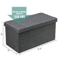 Costway Large Collapsible Storage Ottoman with Removable Bin, Dark Grey ...
