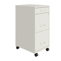 Space Solutions White 3 Drawer Office File Cabinet for Small Spaces ...