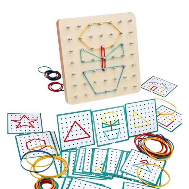 Tablero Geometría Figuras Y Formas Juguete Aprendizaje Geotablero 8x8 ...