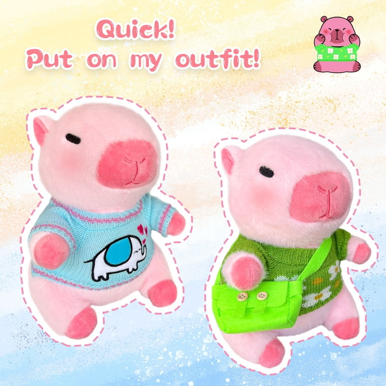 Capybara Stuffed Animal Clothes Set WAKSUN Capybara Plush With 10 Pcs ...