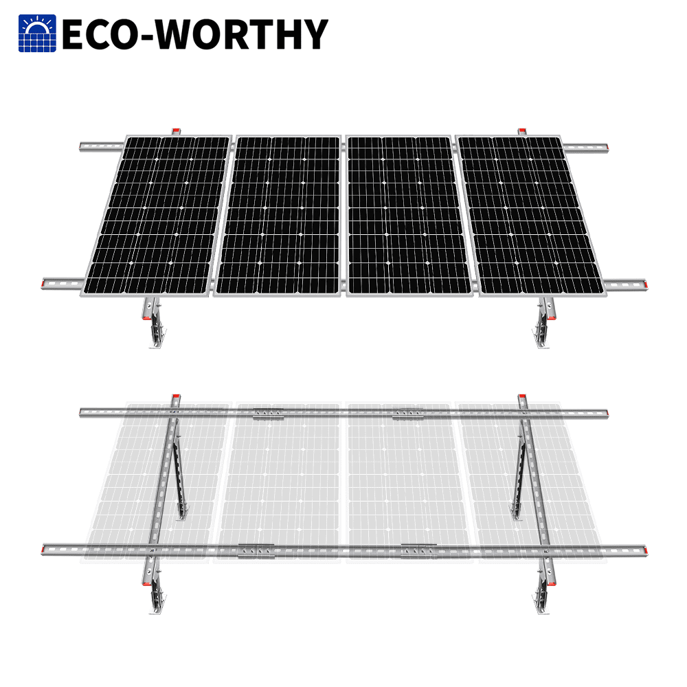 Eco-worthy Adjustable Alloy Mounting Brackets Kit System for 400w Solar ...