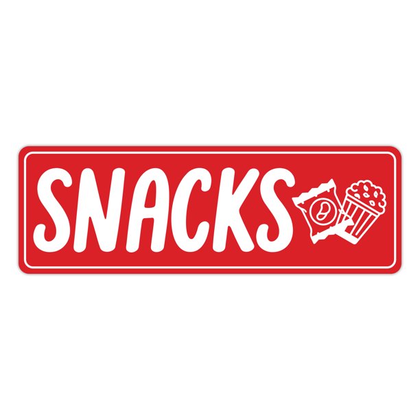 Signs ByLITA Standard Snacks Sign (Red) - Small - Walmart.com