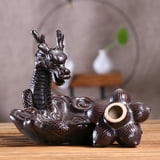 YIENENG Ceramic Dragon Incense Burner Set with Backflow Cones ...