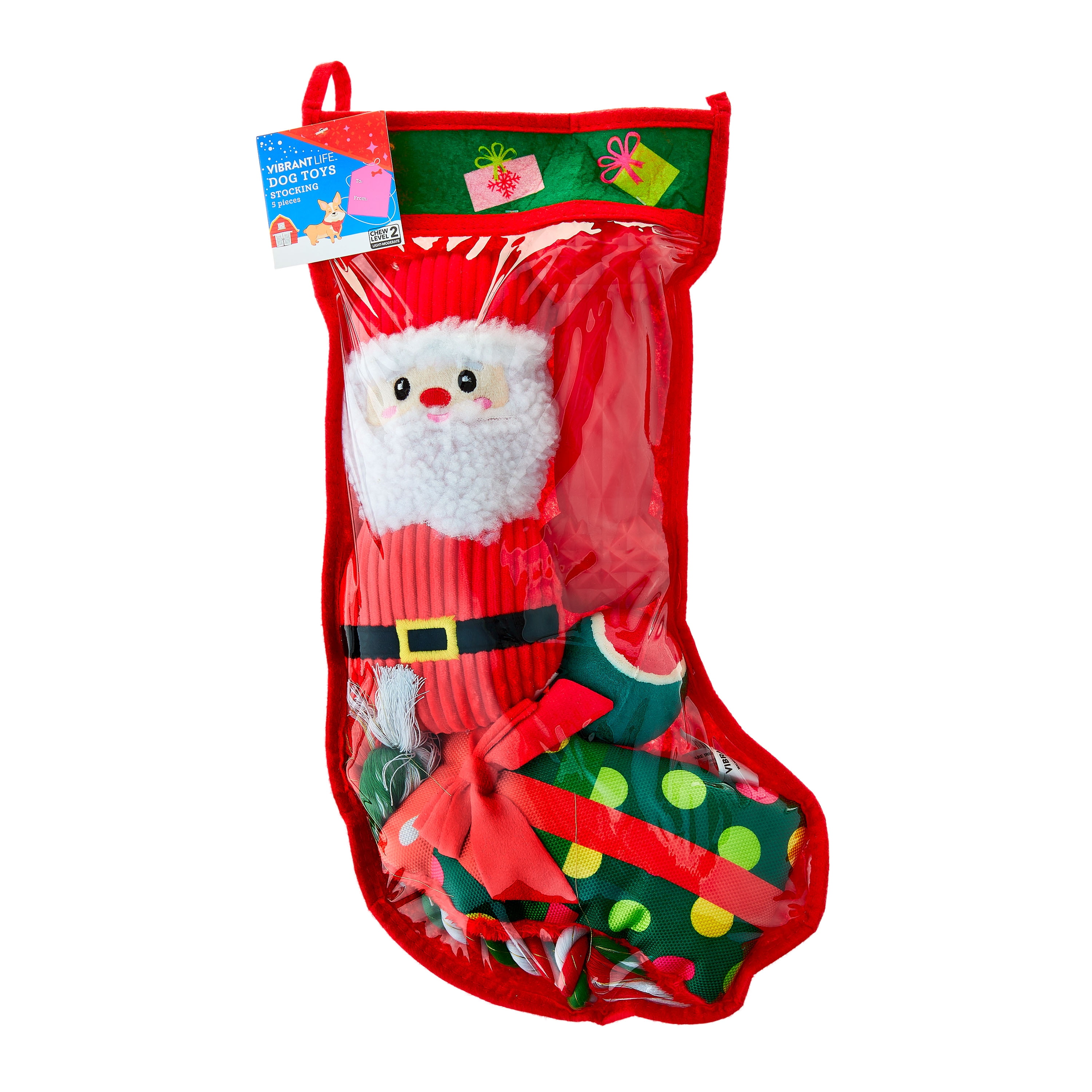 Vibrant Life Multipack Dog Toy Stocking, 5 Count, Red Santa - Walmart.ca