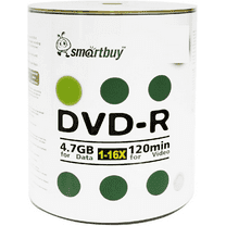 Smartbuy 100 Pack 16X DVD-R 4.7GB 120Min White Inkjet Printable Disc for Music Recording ...
