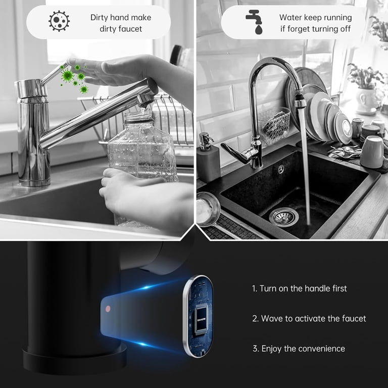 Kitchen FALCON DEPOT Touchless Kitchen Faucet With Motion Sensor - 20 ...
