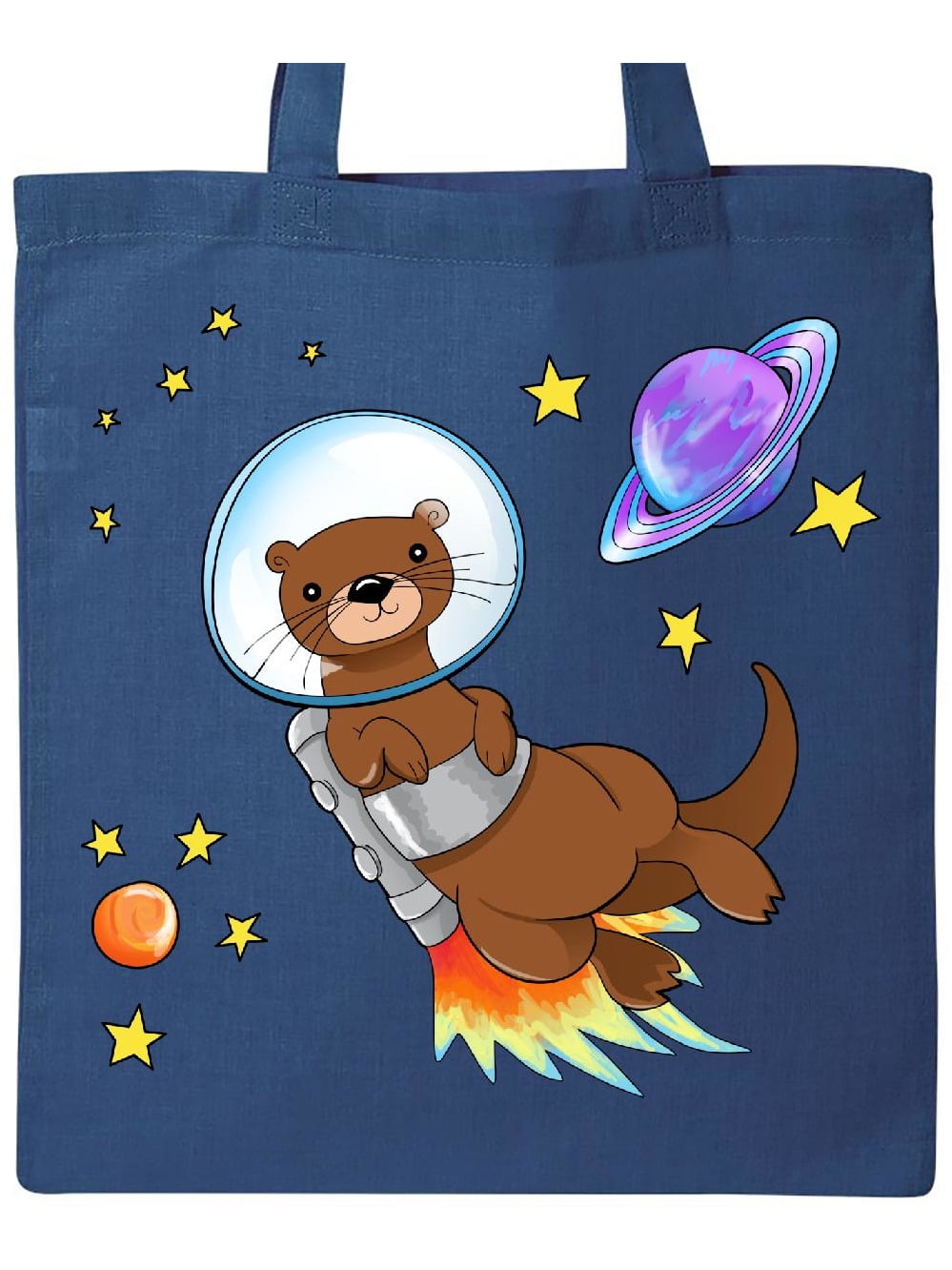 Inktastic Otter Space cute otter with rocket pack Tote Bag - Walmart.com
