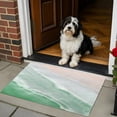 Doormat Bathroom Rugs 20x31.5in, Ombre Sage Green Waves Non Slip Door ...