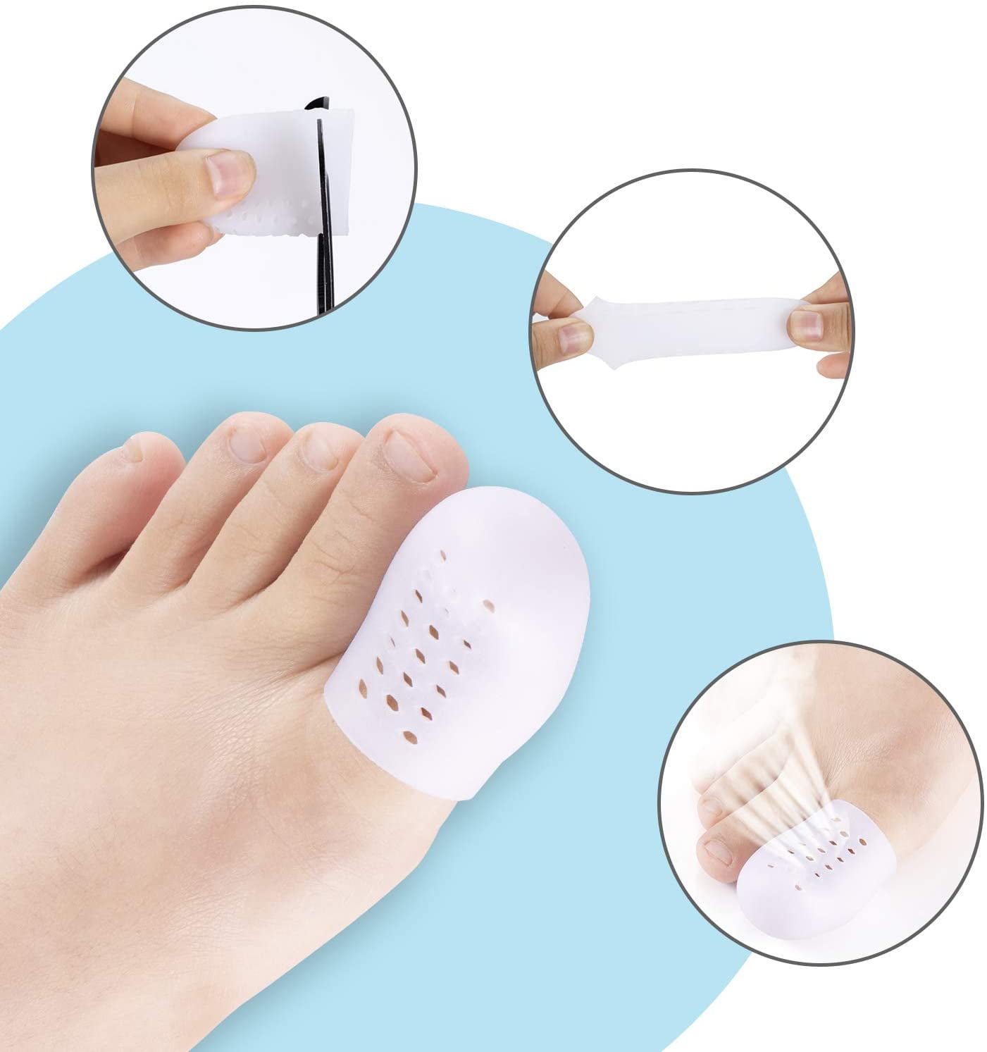 Big Toe Protector, 10PCS Breathable Gel Toe Cap Silicone Toe Cover ...